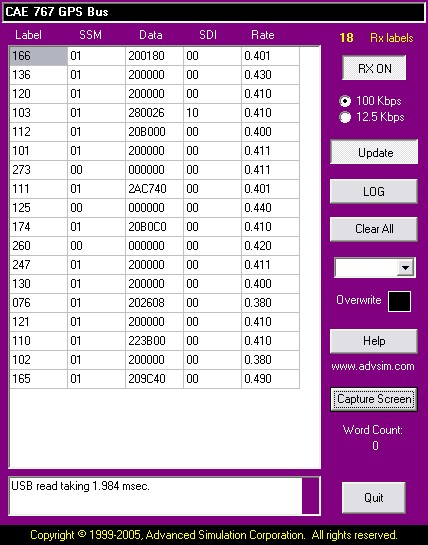 Flight Simulator Instrumentation | CSDB ARINC 429 Analyzer ReaderASC ...
